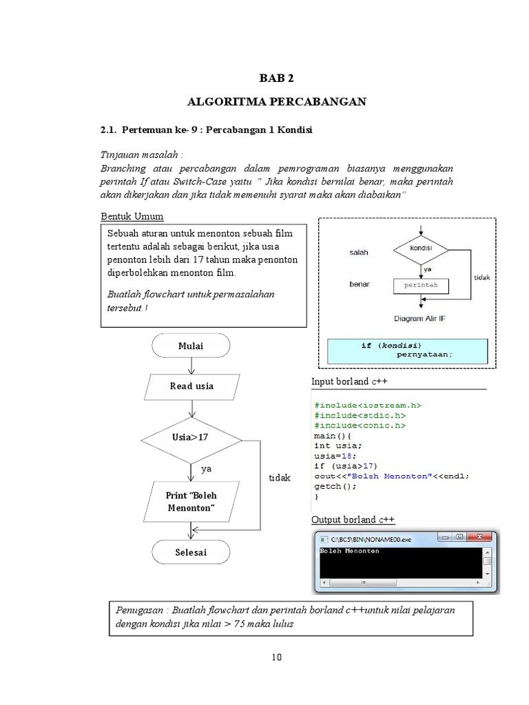 Algoritma Percabangan & Flowchart | PDF