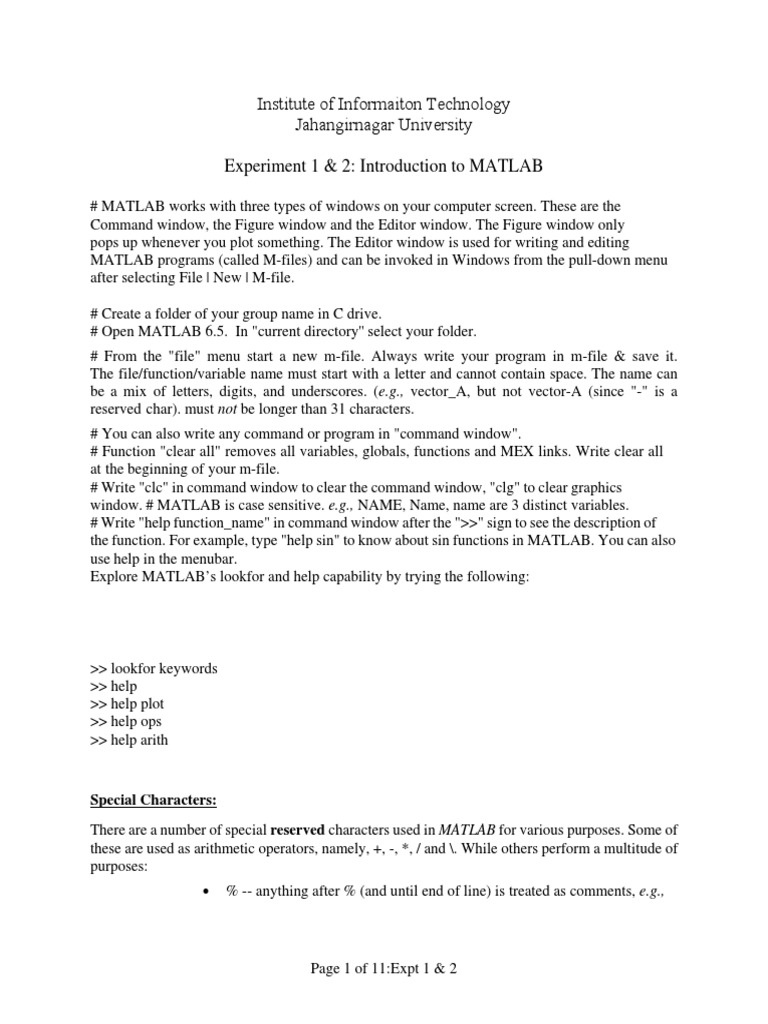 Introduction to MATLAB: Exploring the Fundamentals of MATLAB Through Examples and Exercises ...