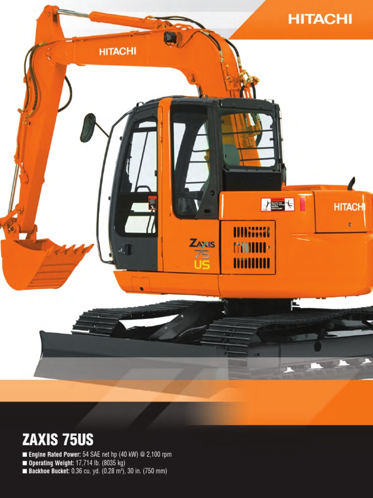 Zaxis 75us | PDF | Horsepower | Pump