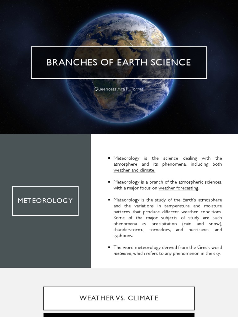 Branches of Earth Science | PDF | Meteorology | Astronomy