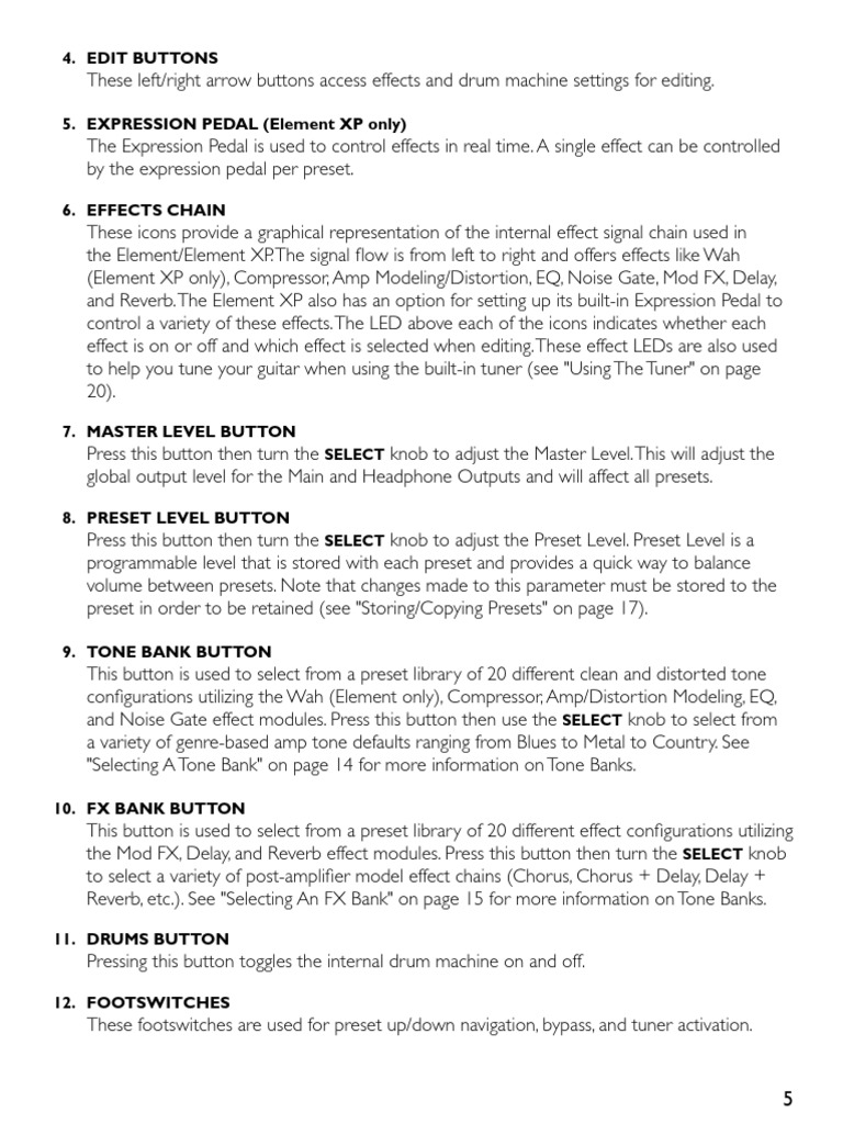 DigiTech Element Element XP Manual-9 | PDF | Signal Processing ...