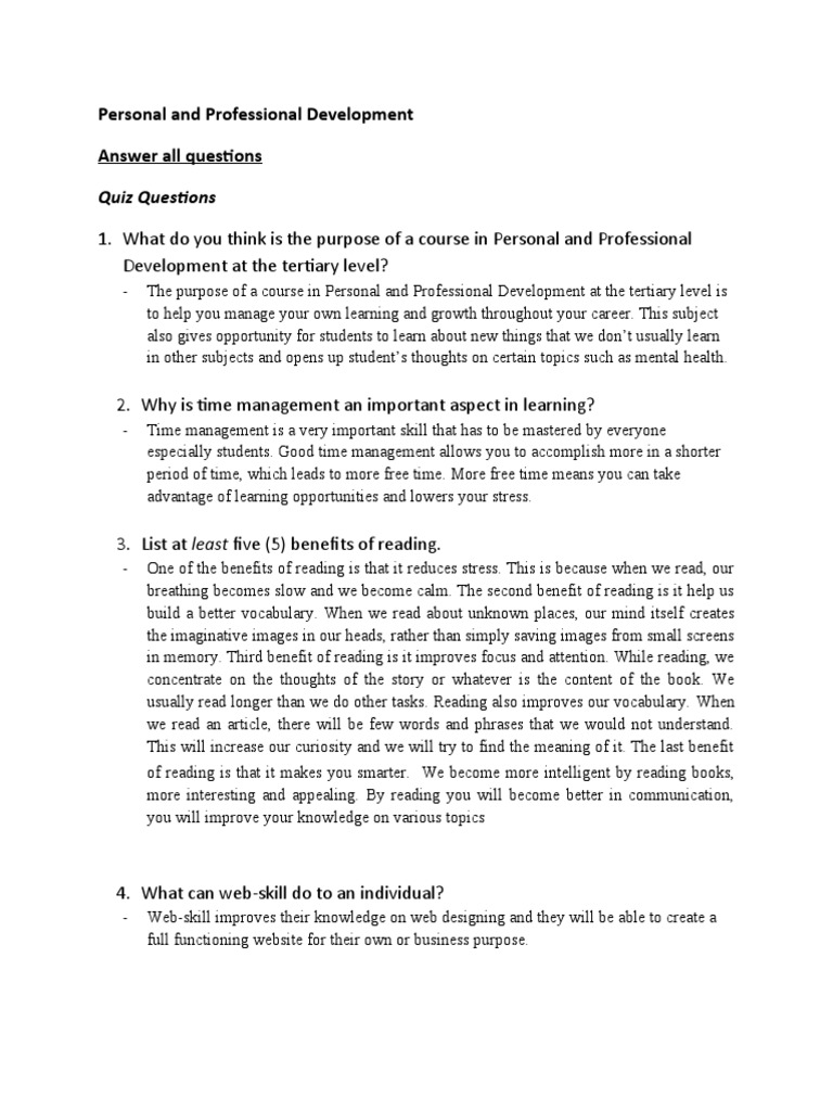 PPD Quiz Questions - Segi | PDF | Learning | Communication