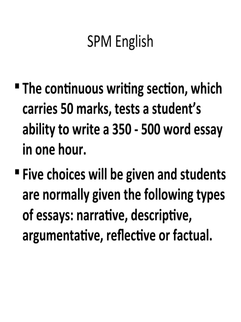 SPM English Continous Writing | PDF | Essays | Narrative
