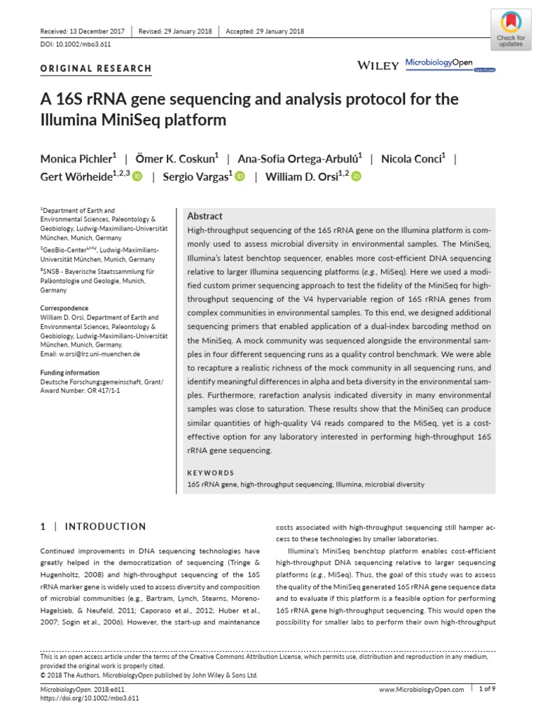 A 16S rRNA Gene Sequencing and Analysis Protocol F | PDF | Dna Sequencing | 16 S Ribosomal Rna