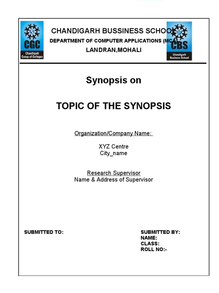 Guidelines For Synopsis & Projects | PDF | Science | Business