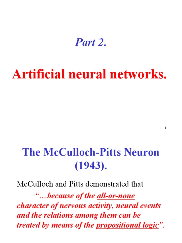 The McCulloch-Pitts Neuron: A Foundational Model of Artificial Neural ...