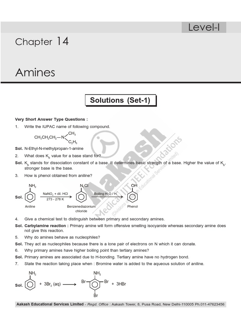 Amines 1 Download Free Pdf Amine Chemistry