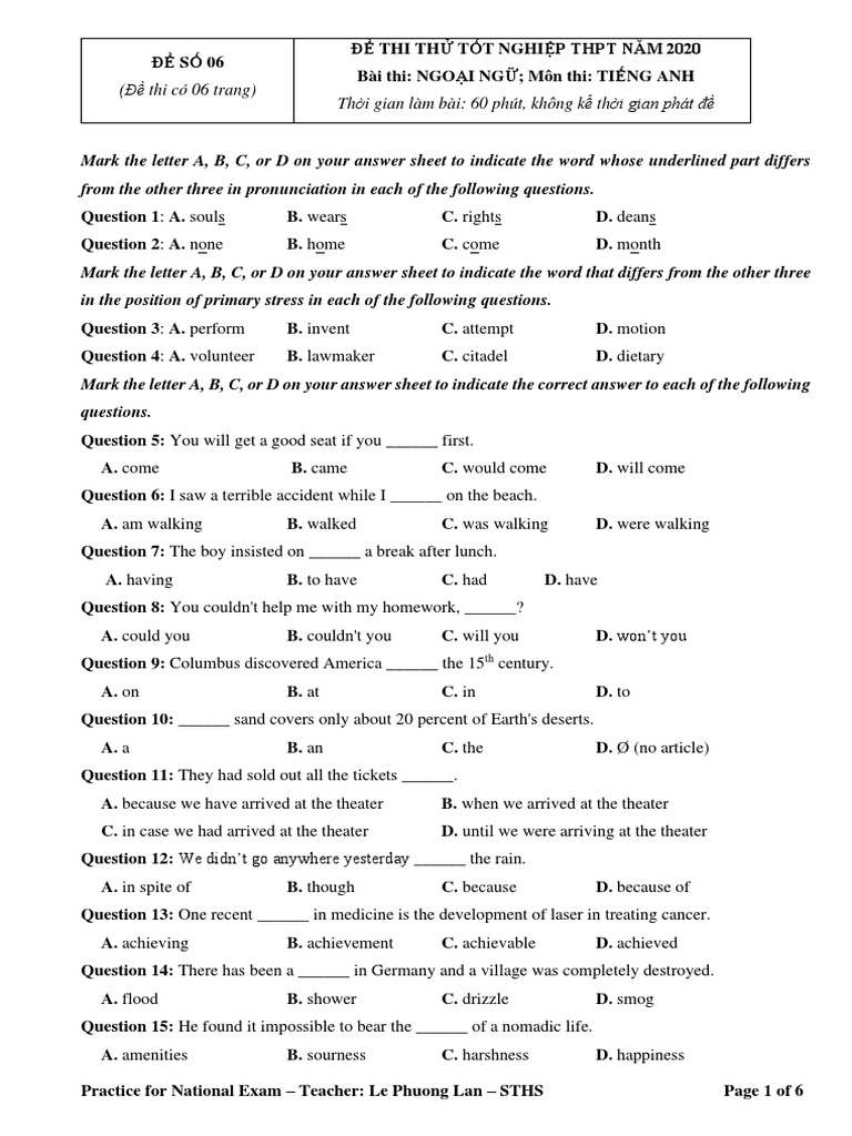 English Practice Test for National Exam | PDF | Wind Turbine ...