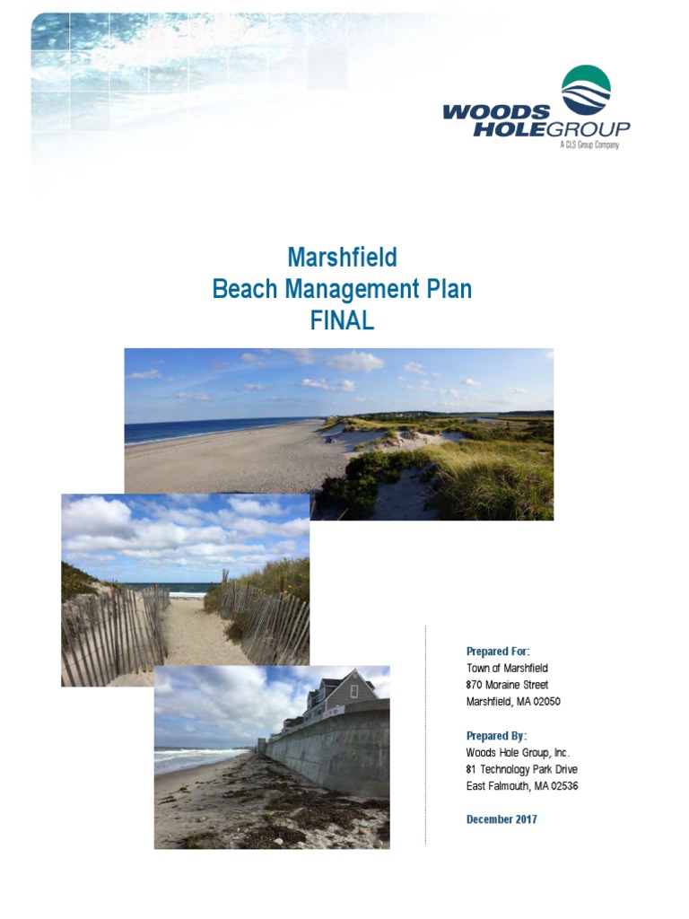 Marshfield Beach Management Plan Final: Prepared For | PDF | Beach ...
