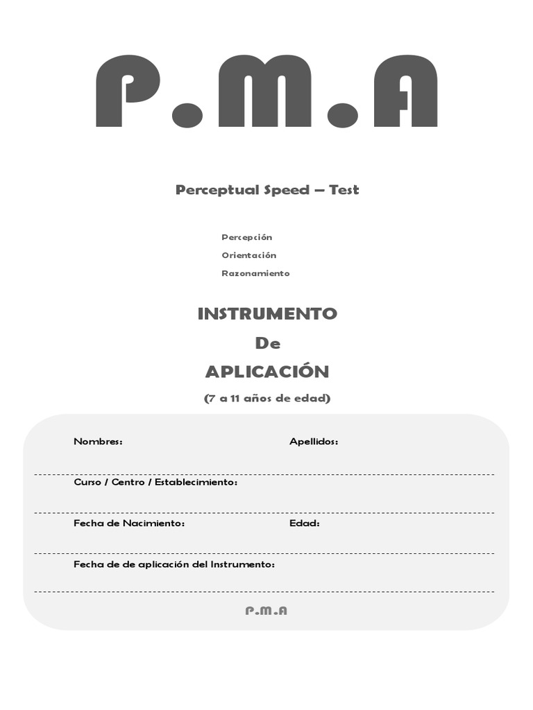 Test de Velocidad Perceptual P.M.A. | PDF