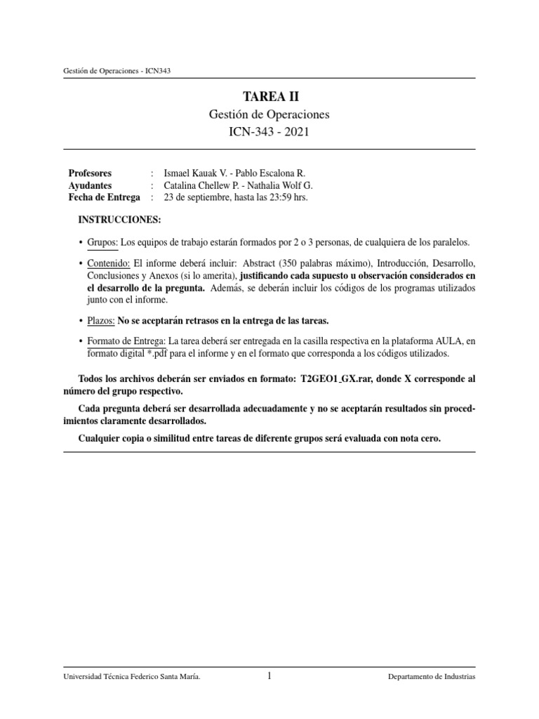 Tarea II | PDF | Inventario | Matemáticas Aplicadas