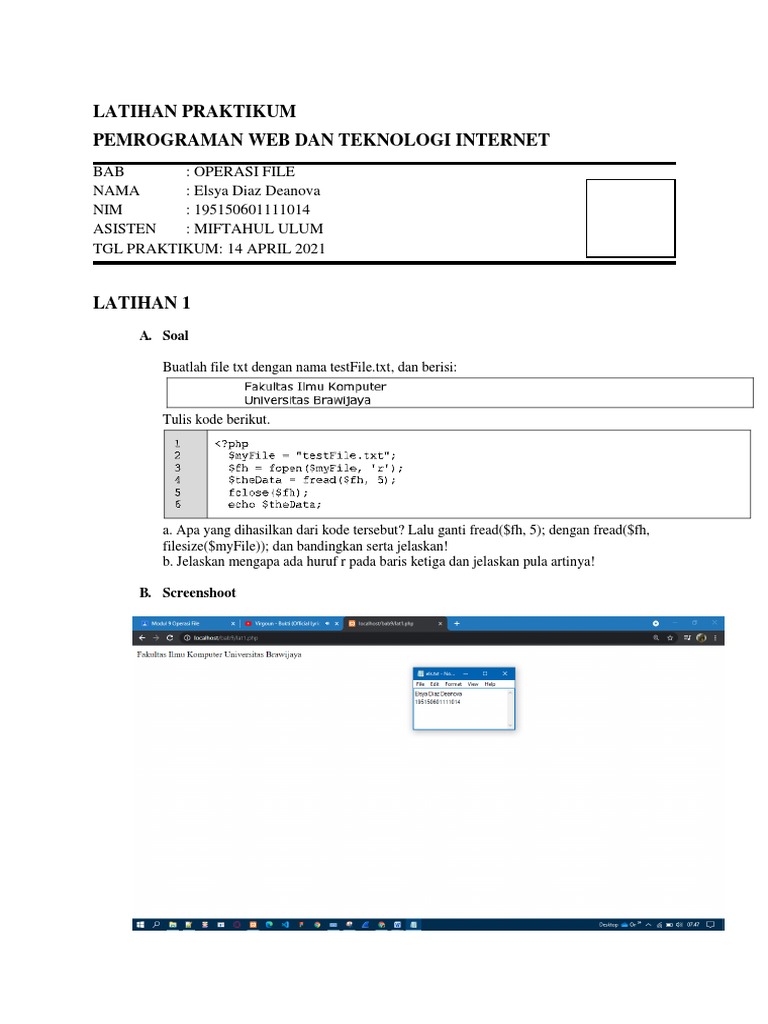 Elsya Diaz Deanova - 195150601111014 - Bab9 | PDF | Komputer