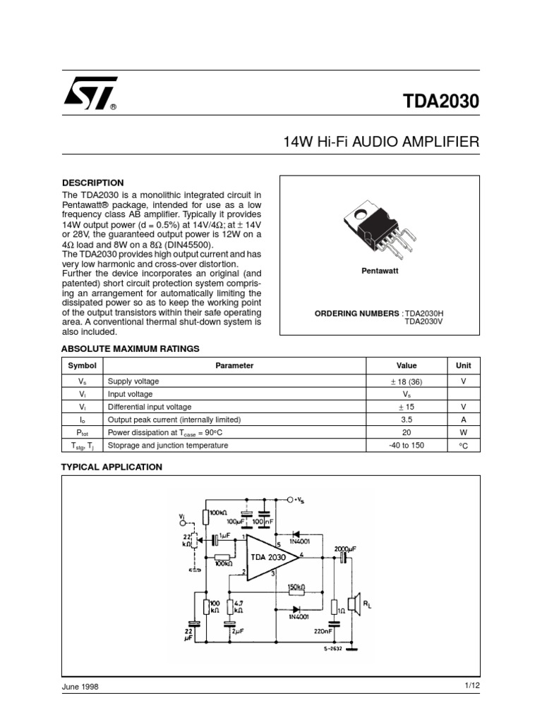 IC TDA 2030 | Amplifier | Electronic Circuits