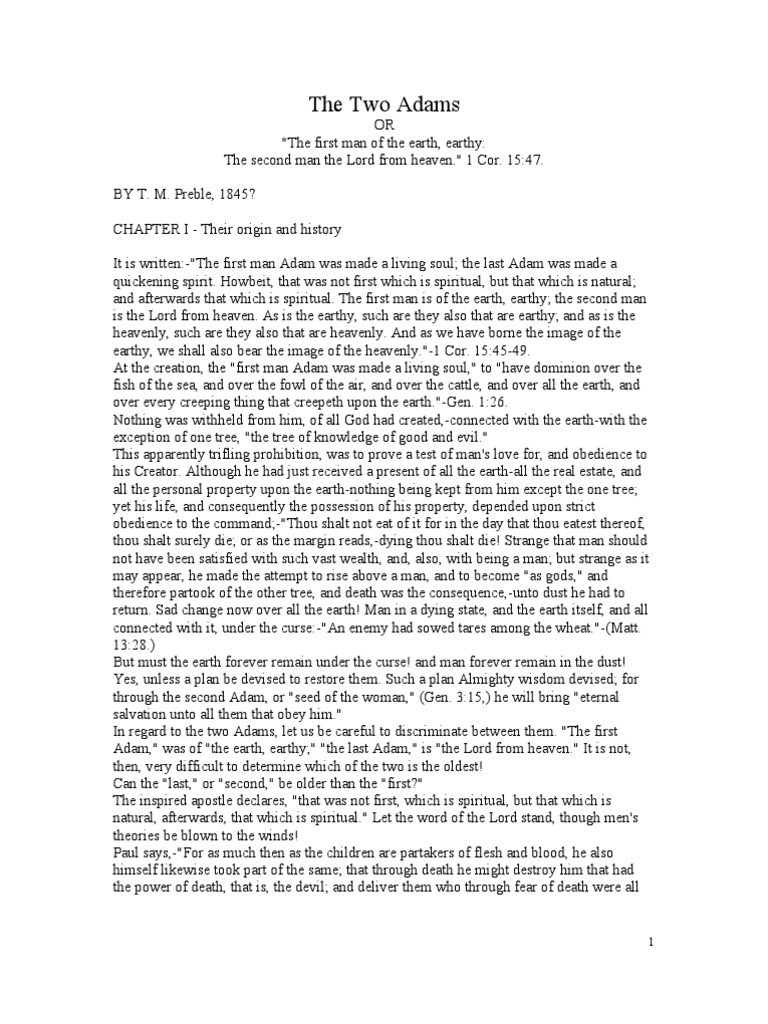 The Two Adams: Origins and Significance | PDF | God The Father | Gabriel