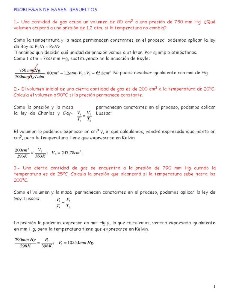 Ejercicios Resueltos de Gases Ideales | PDF | Gases | Mole (Unidad)