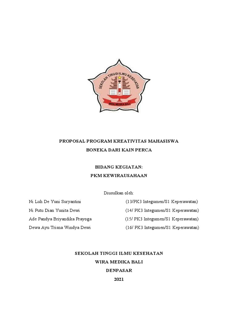 Proposal Program Kreativitas Mahasiswa Boneka Dari Kain Perca | PDF
