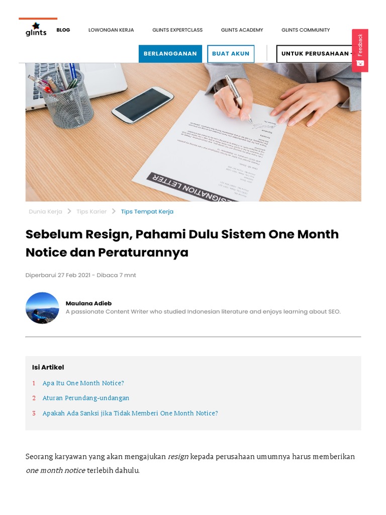 Istem One Month Notice Dan Peraturannya | PDF | Karier & Perkembangan ...