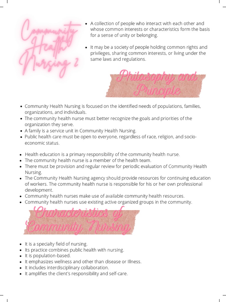 Community Health Nursing Overview | PDF