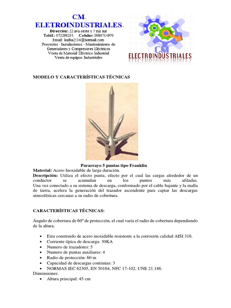 Pararrayo Punta de Franklin | PDF