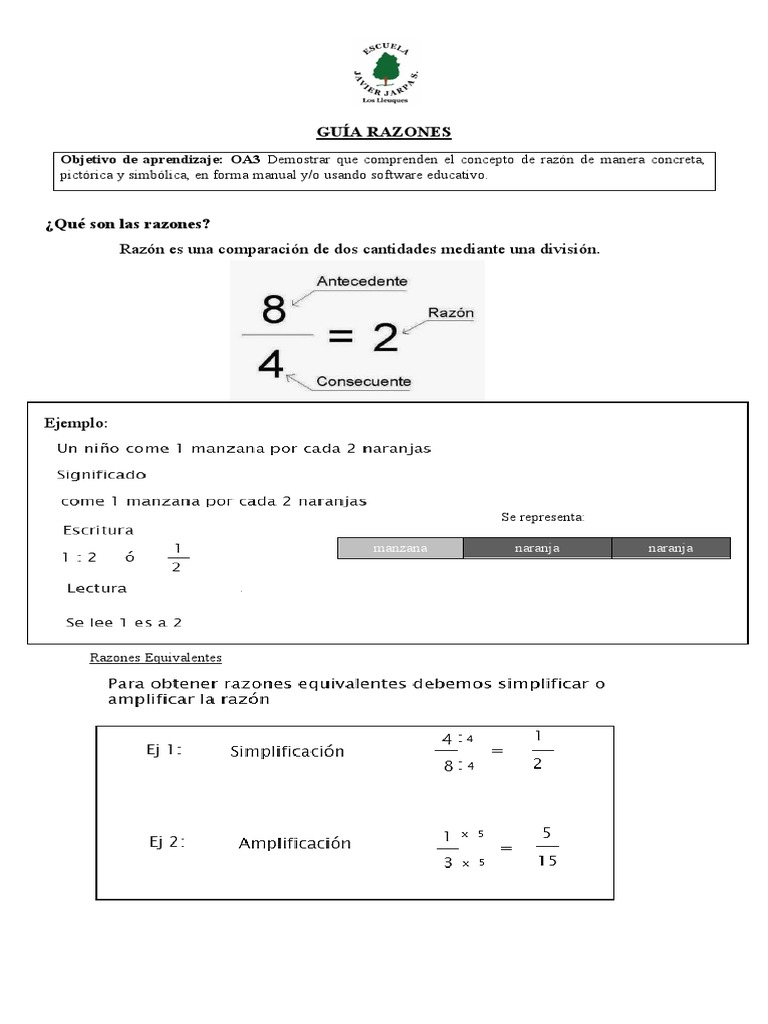 6to Básico Razones | PDF