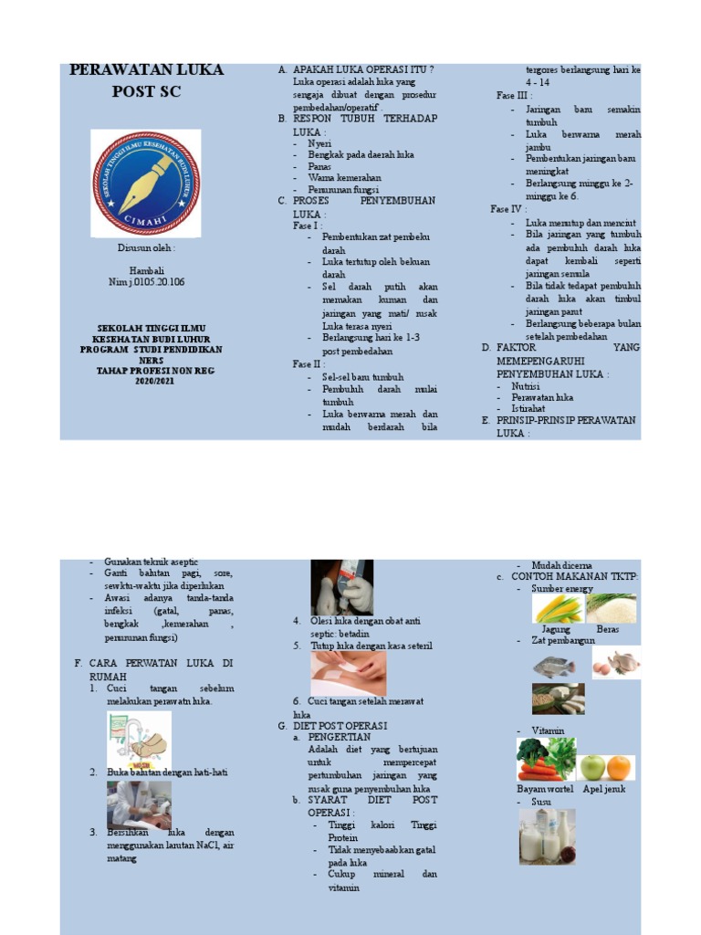 Leaflet Perawatan Luka Post SC | PDF