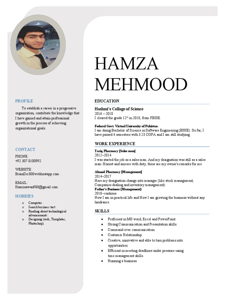 Hamza Mehmood | PDF | Business | Computing