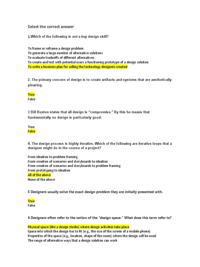 Design Skills & Processes Quiz | PDF | Art