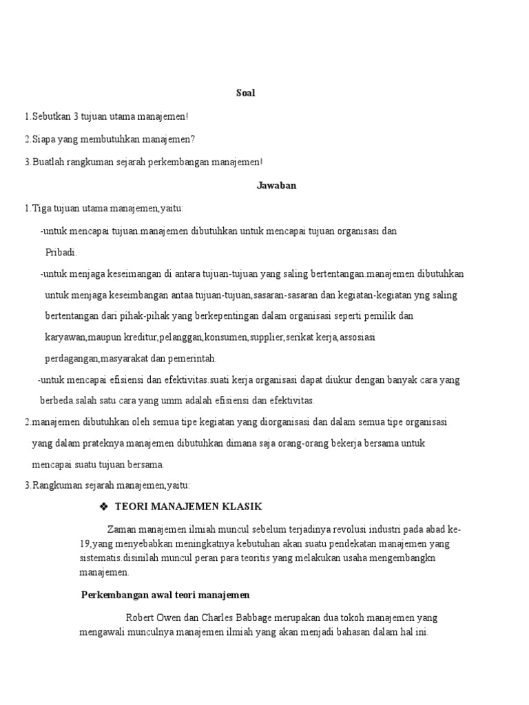 Teori Manajemen Klasik Pdf