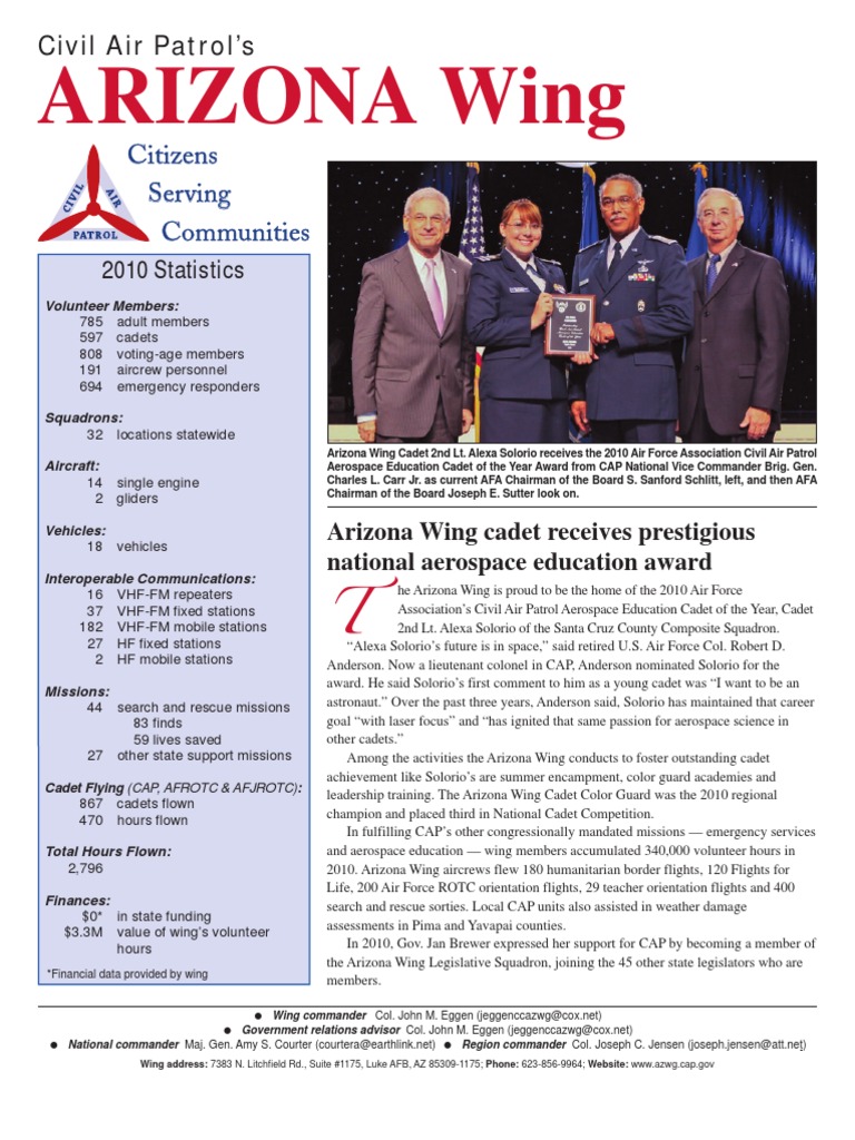 Arizona Wing - Annual Report (2010) | PDF | Civil Air Patrol | Cadet