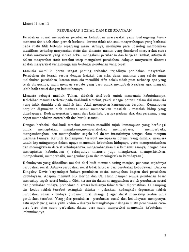 Perubahan Sosial dan Budaya | PDF | Politik | Sejarah