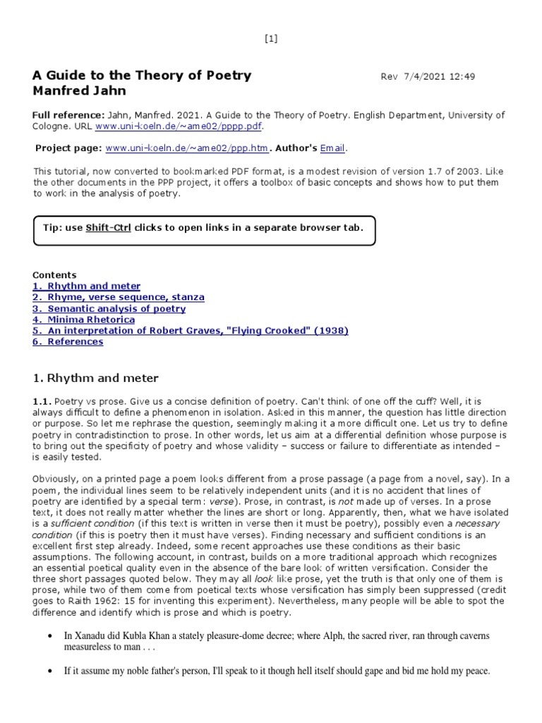 A Guide To The Theory of Poetry Manfred Jahn: WWW - Uni-Koeln - De ...