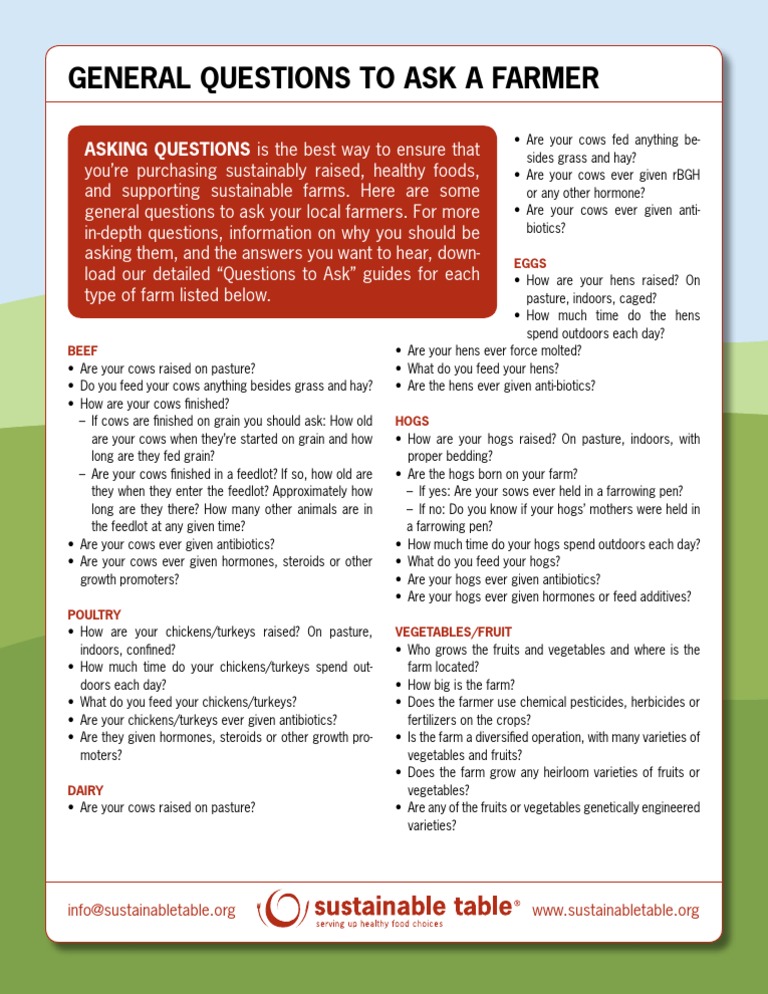 Questions General | PDF | Farms | Cattle