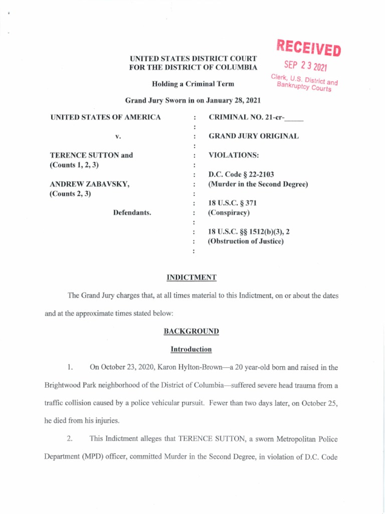 Sutton, Terence and Zabavsky, Andrew - Stamped Indictment - Sept 2021 ...