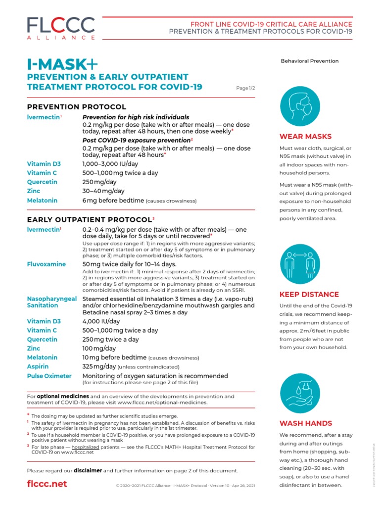 FLCCC Alliance I Maskplus Protocol English | PDF