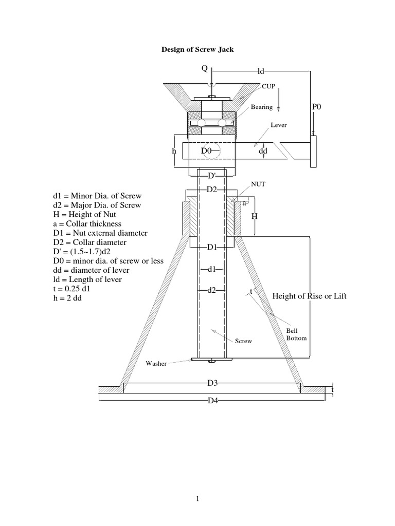 Design of Screw Jack | PDF | Screw | Mechanical Engineering