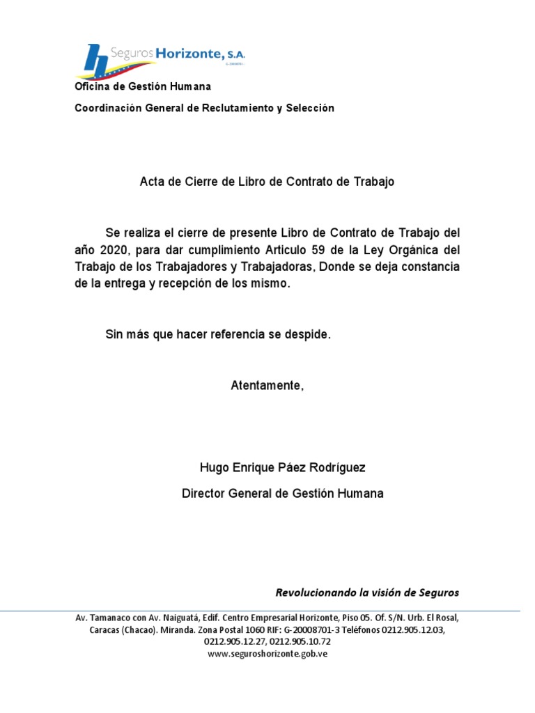 Acta Cierre de Libro | PDF