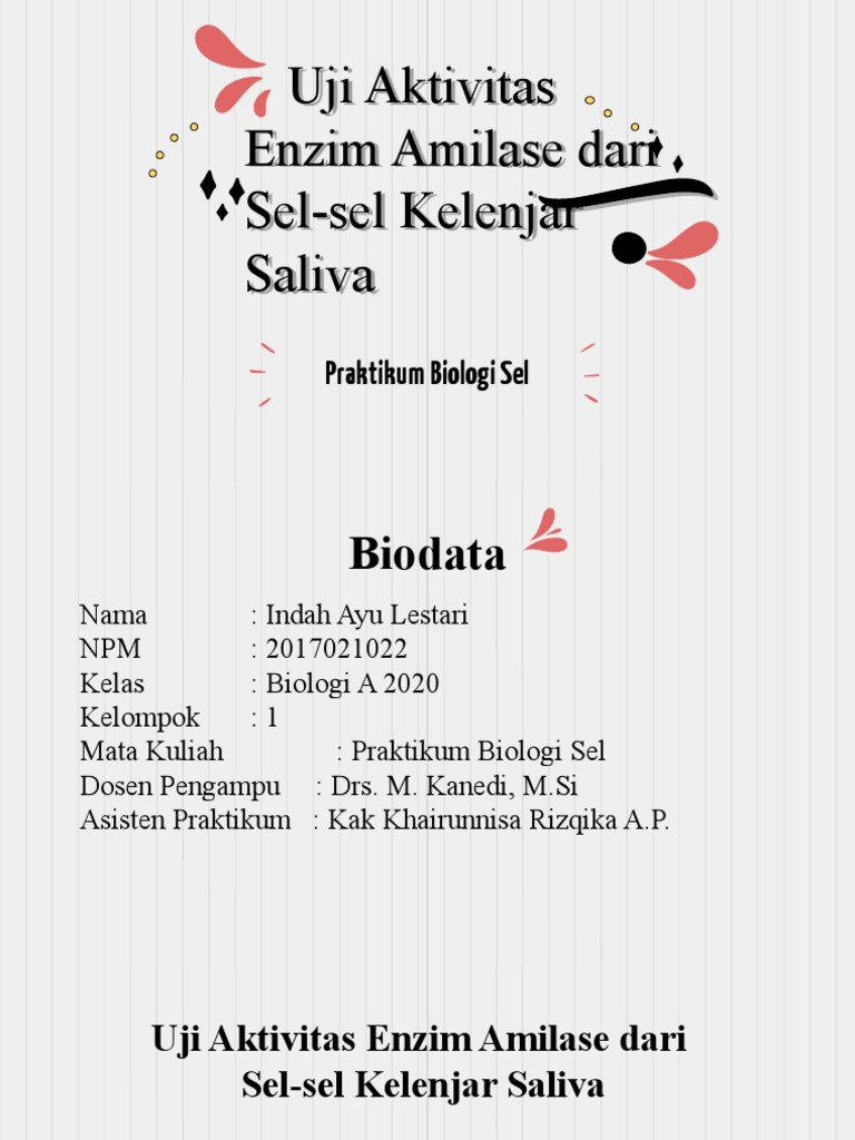 Indah Ayu Lestari - Uji Aktivitas Enzim Amilase Dari Sel-Sel Kelenjar ...