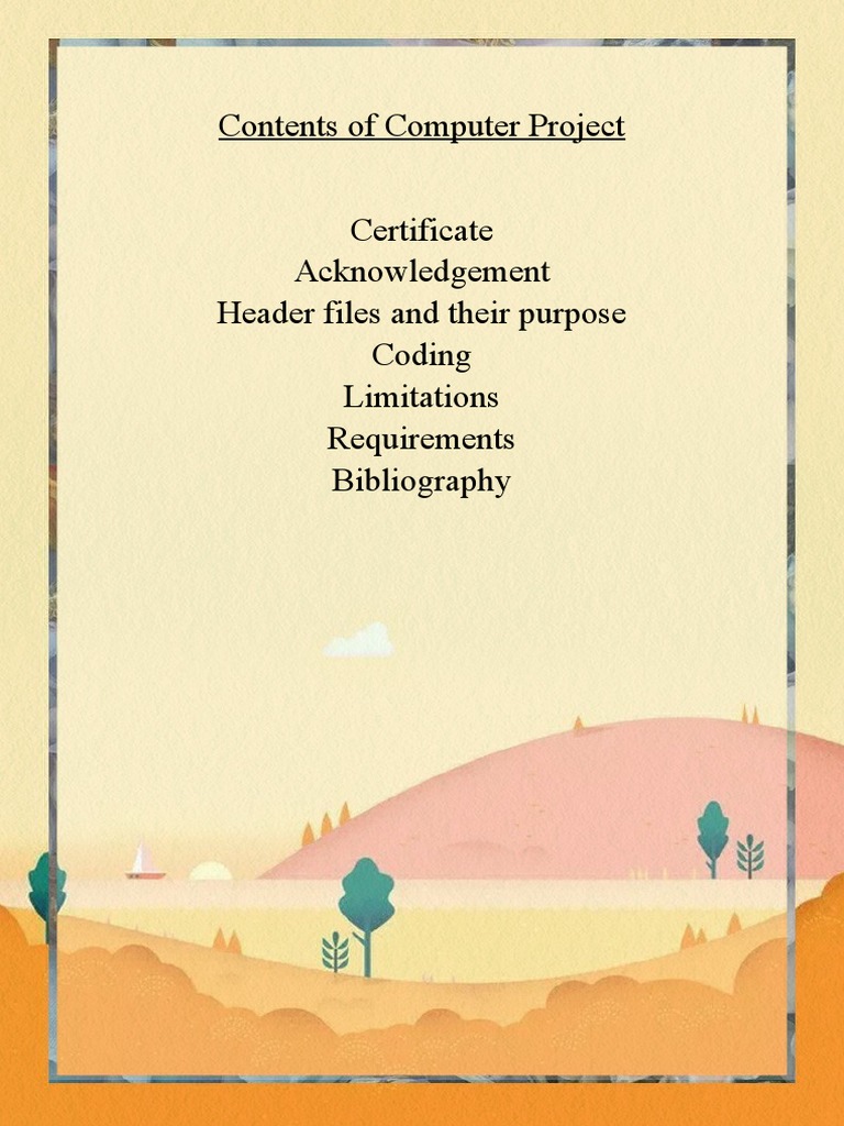 Contents of Computer Project | PDF | Computers | Technology & Engineering