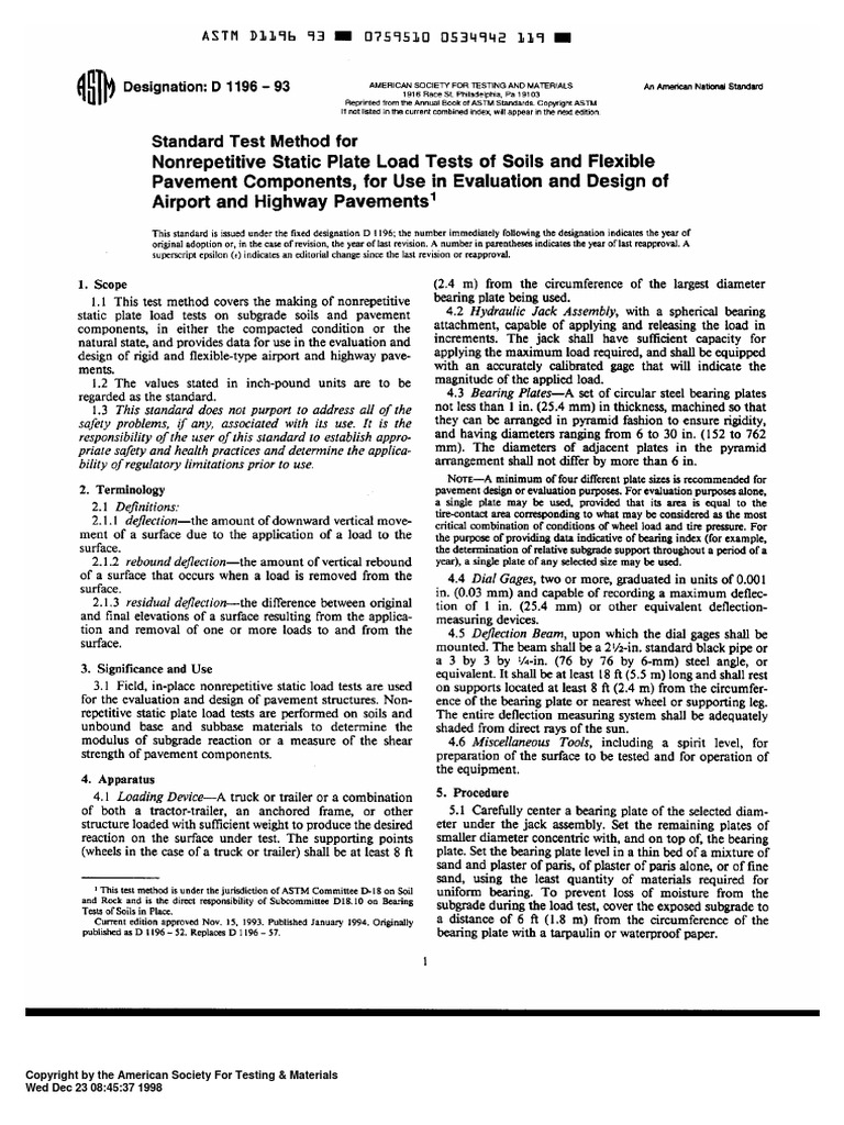 Astm D1196-93 | PDF
