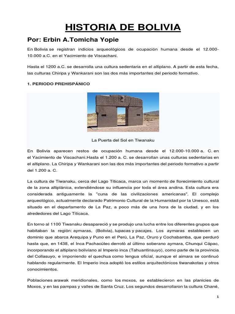 Historia de Bolivia 2021 | PDF | Bolivia | América del Sur