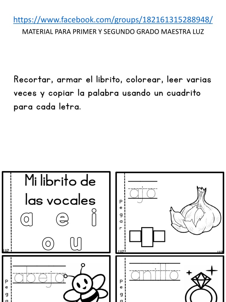 1.-Mi Librito de Las Vocales. Maestra Luz | PDF | Arte