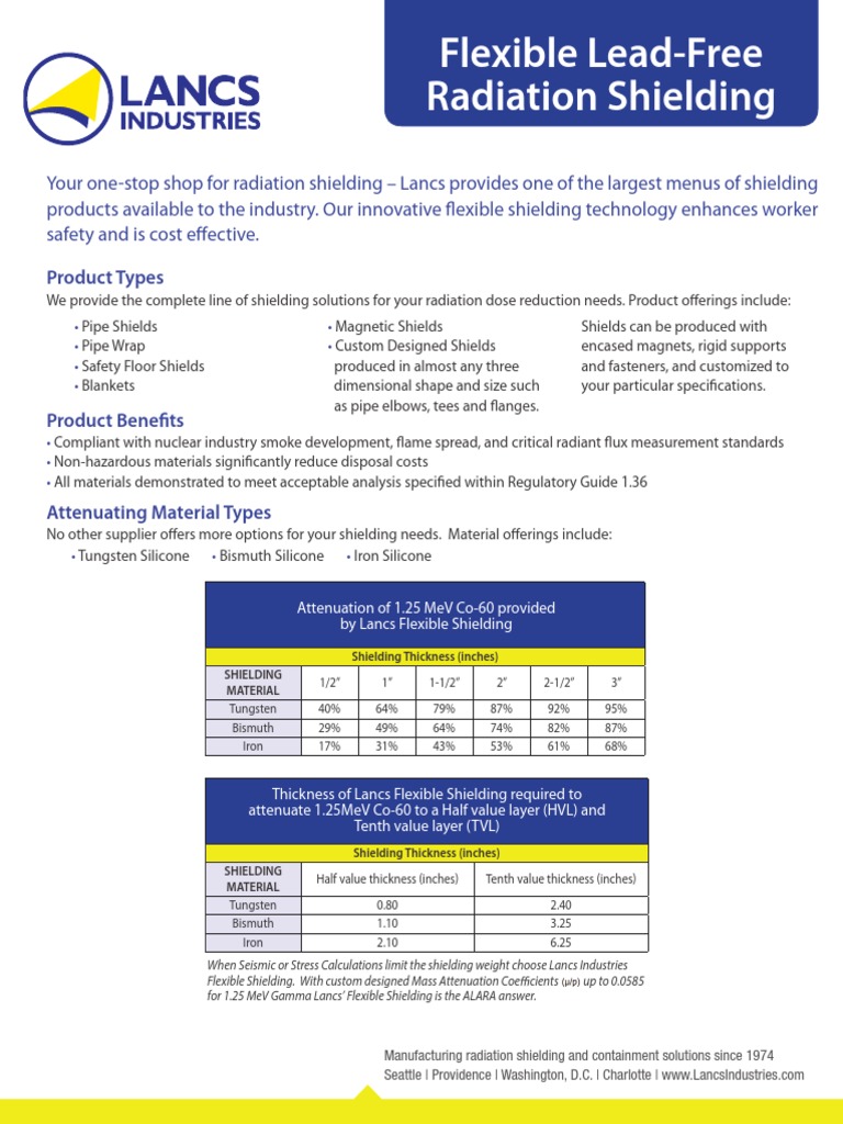 Flexible Lead-Free Radiation Shielding: Product Types | PDF | Radiation ...