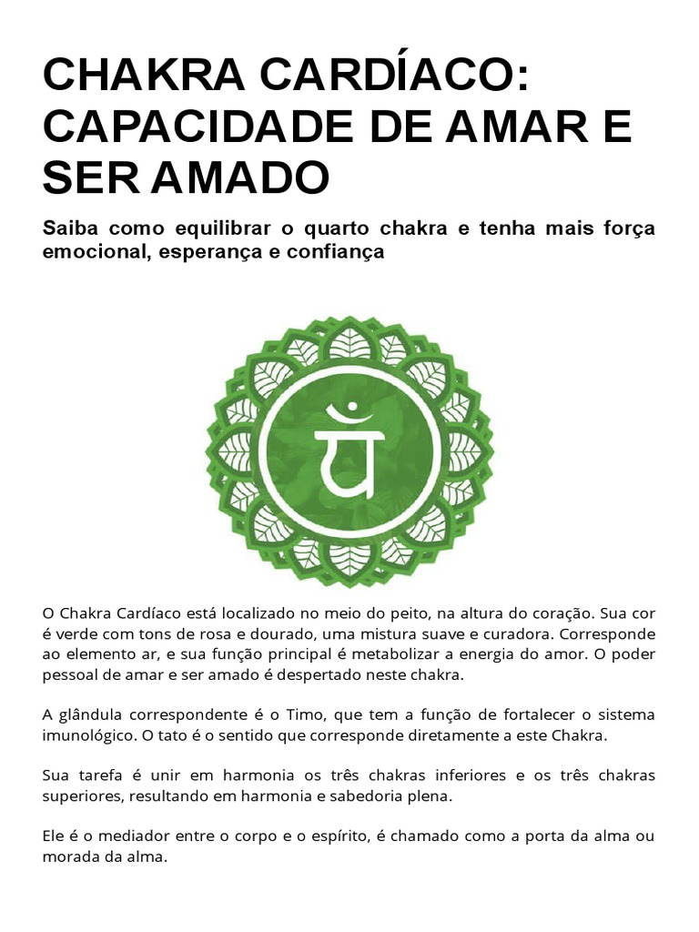 Chakra Cardíaco | PDF | Chacra | Amor