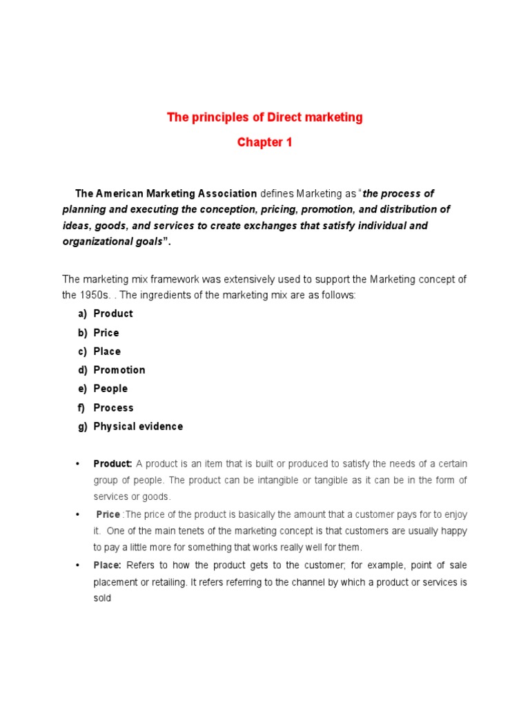 Principles of Direct Marketing Explained | PDF | Marketing | Direct ...