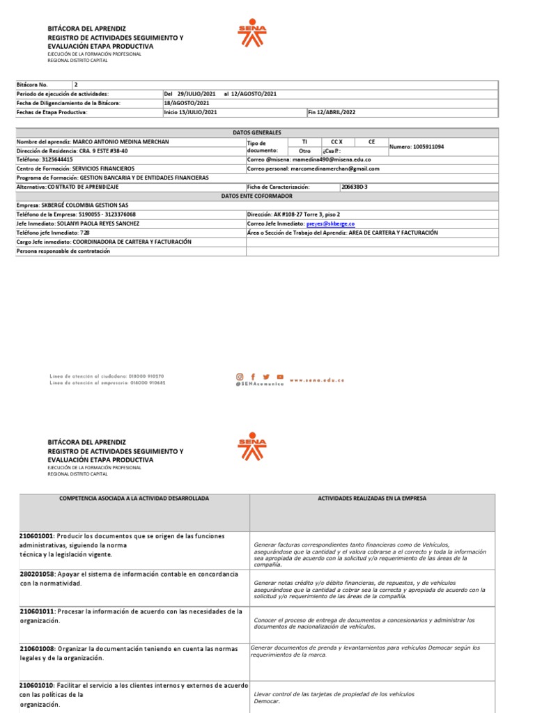 Bitácora de Aprendizaje: Actividades y Logros | PDF | Evaluación ...