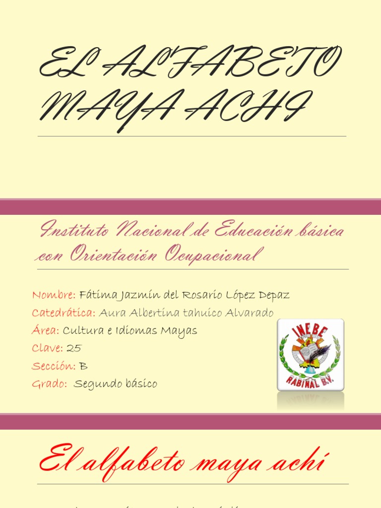 Abecedario Maya Achi Completo | PDF | Alfabeto | Vocal