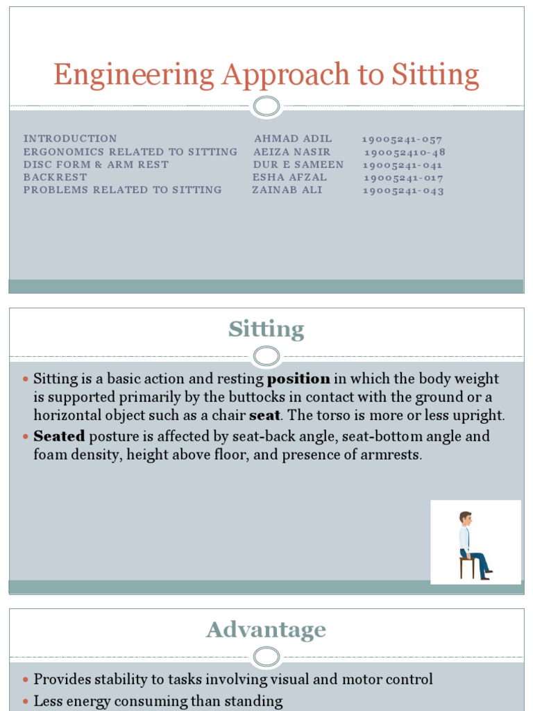 Engineering Approach To Sitting. | PDF | Chair | Vertebral Column