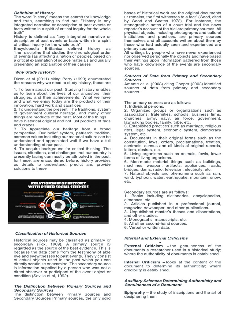 Definition of History | PDF | Primary Sources | Truth