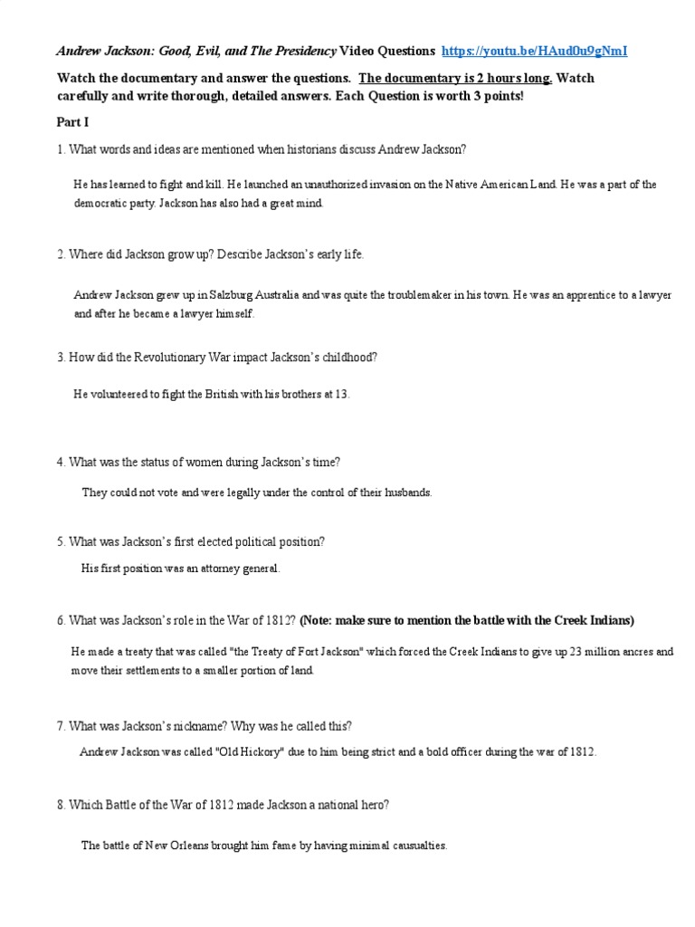 Watch The Documentary and Answer The Questions. Carefully and Write ...