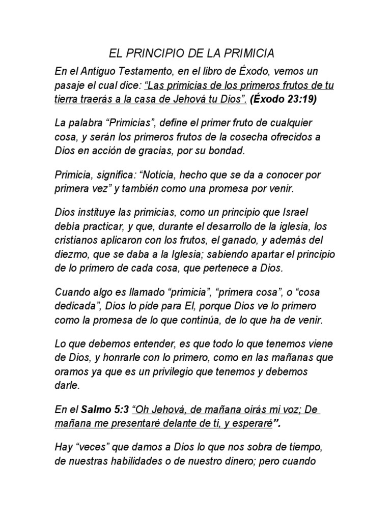 Qué Son Las Primicias | Descargar gratis PDF | La resurrección de Jesús ...